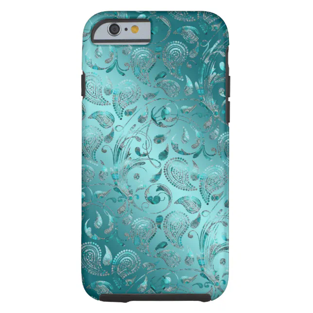 Shiny Paisley Turquoise Case-Mate iPhone Case | Zazzle