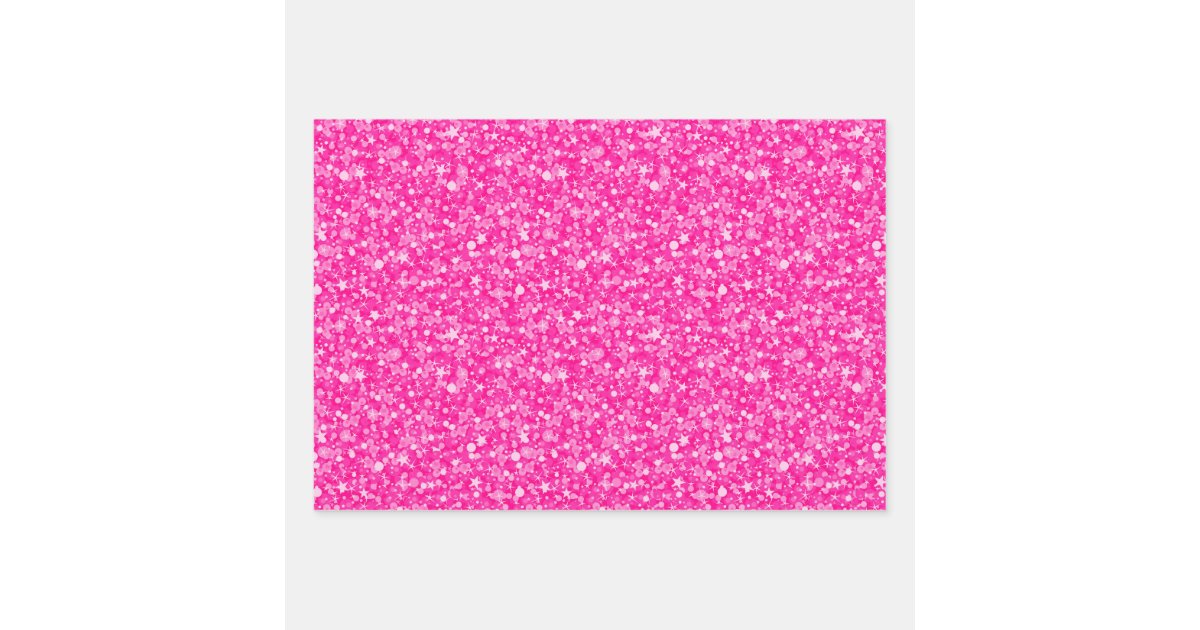 Shiny Pink Glitter Wrapping Paper Sheets | Zazzle