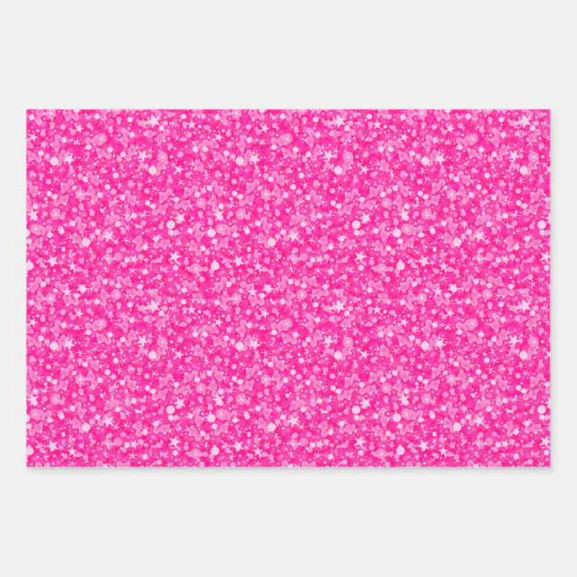 Shiny Pink Glitter Wrapping Paper Sheets | Zazzle