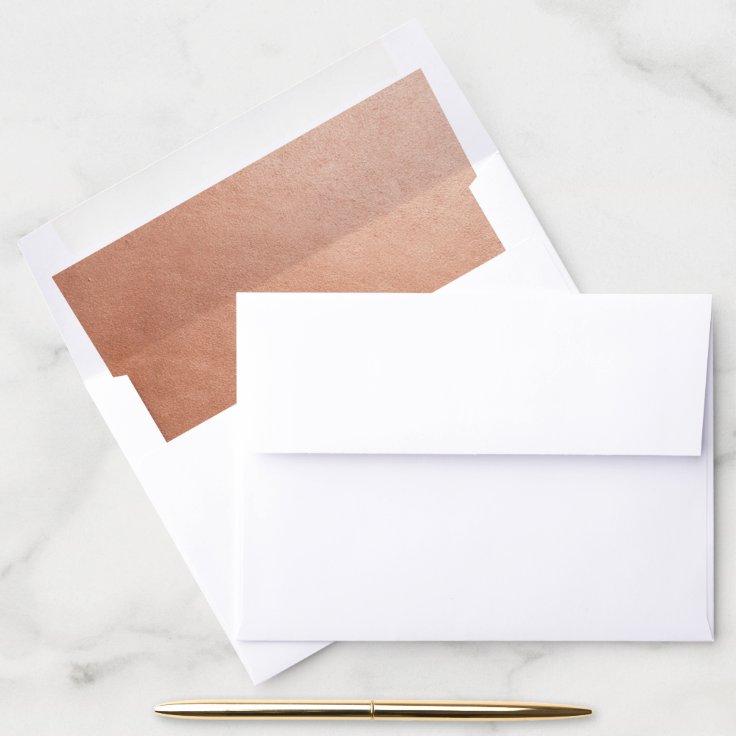 Shiny Rust Copper Faux Foil Wedding Envelope Liner | Zazzle