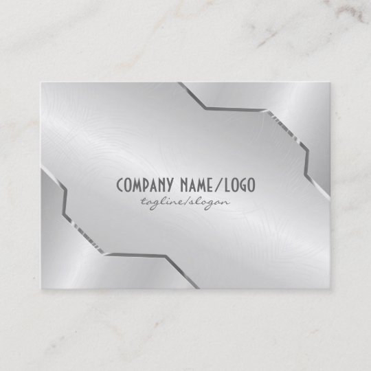 Shiny Silver Metallic Design- Stainless Steel Look Business Card ...