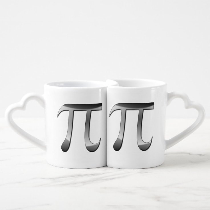 Shiny Silver Pi Symbol Coffee Mug Set | Zazzle