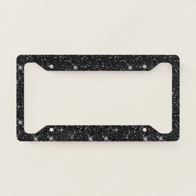 Shiny Sparkle Black Universe Lover Stars Astrology License Plate Frame ...