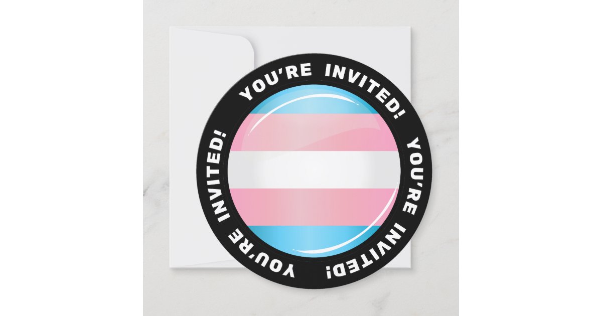 Shiny Transgender Pride Flag Invitation | Zazzle