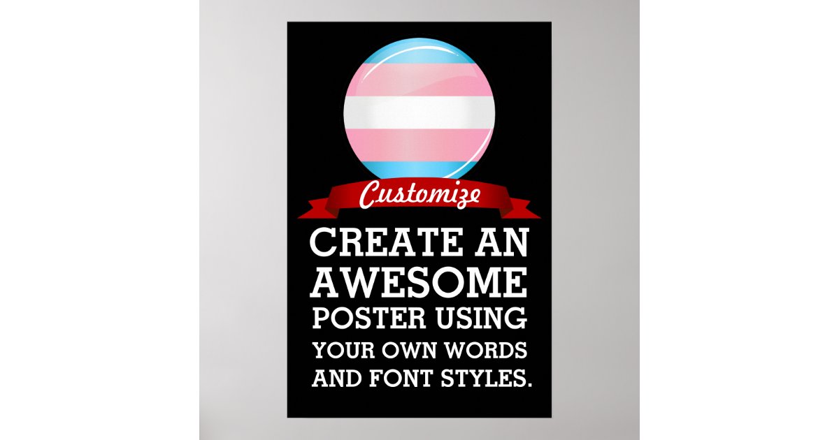 Shiny Transgender Pride Flag Poster | Zazzle