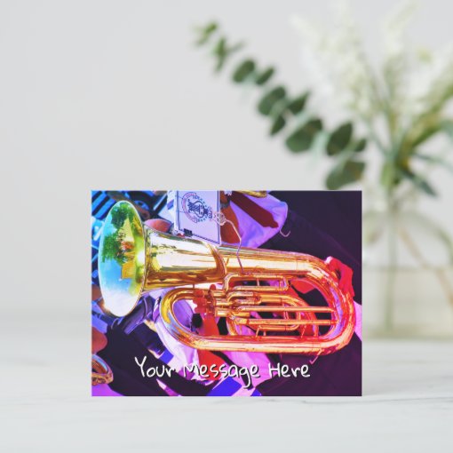 Shiny Tuba Slanted Perspective Brass Band Postcard | Zazzle