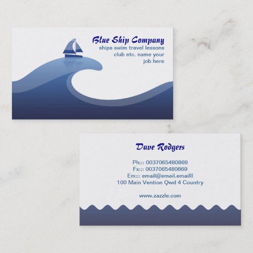 ship sea ocean business card | Zazzle
