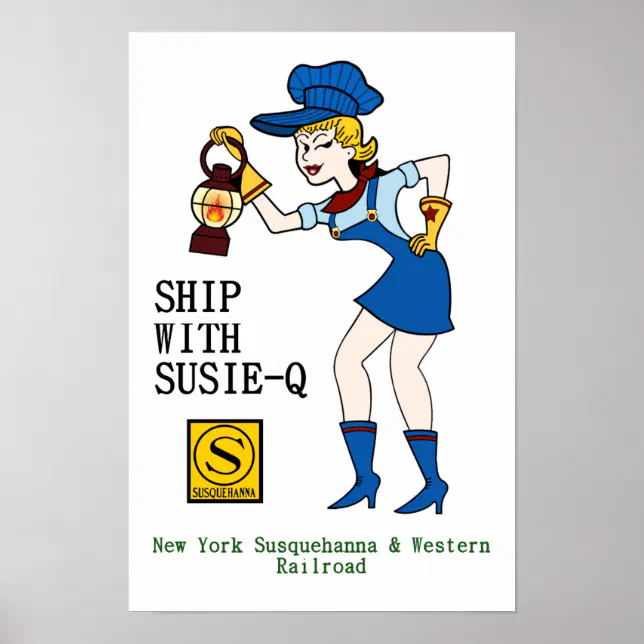 Ship with Susie Q, railroad poster. Poster | Zazzle