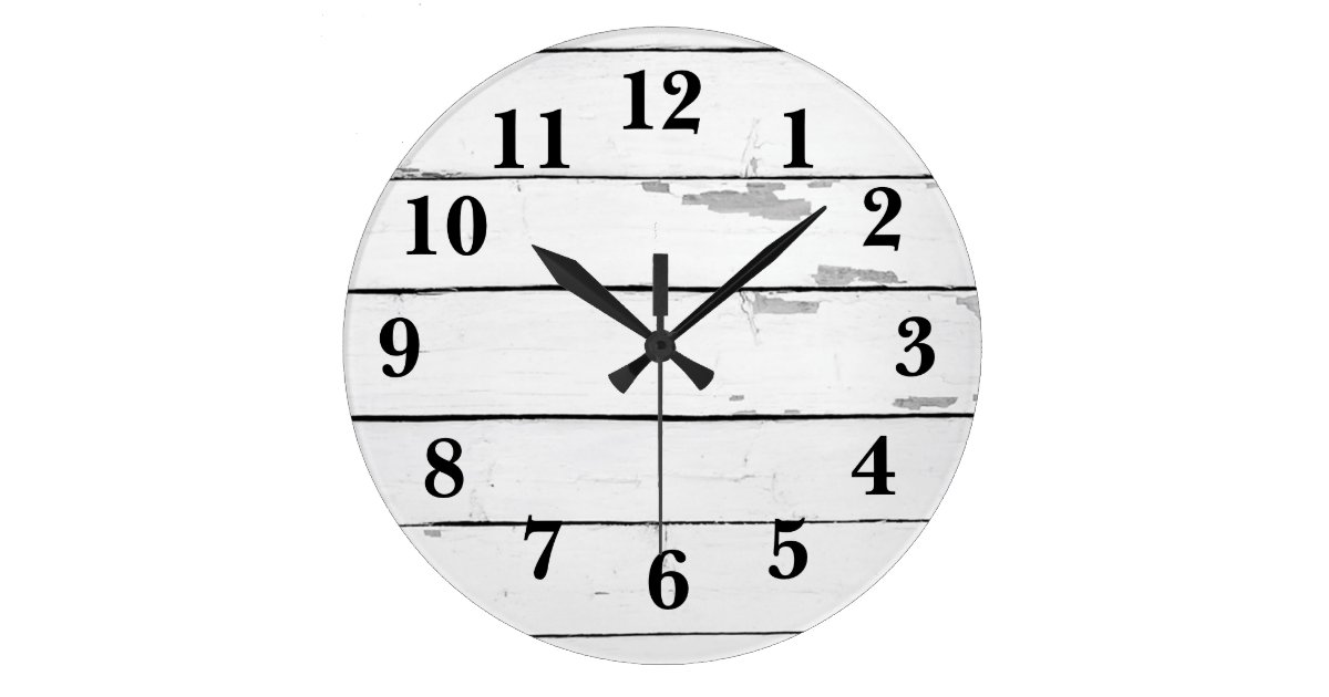Shiplap Rustic Farmhouse Large Clock | Zazzle.com