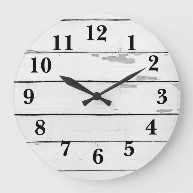 Shiplap Rustic Farmhouse Large Clock | Zazzle