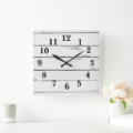 Shiplap Rustic Farmhouse Square Wall Clock | Zazzle