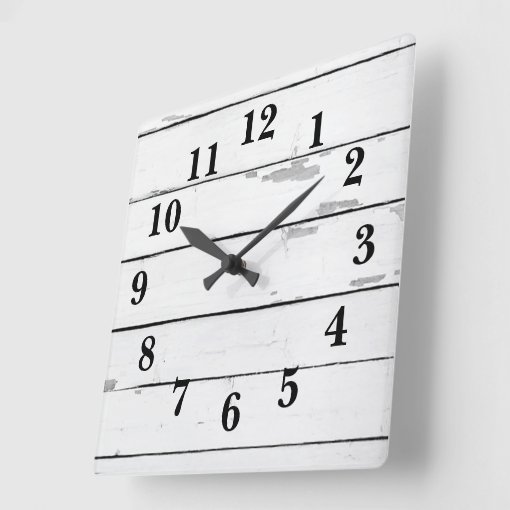 Shiplap Rustic Farmhouse Square Wall Clock | Zazzle