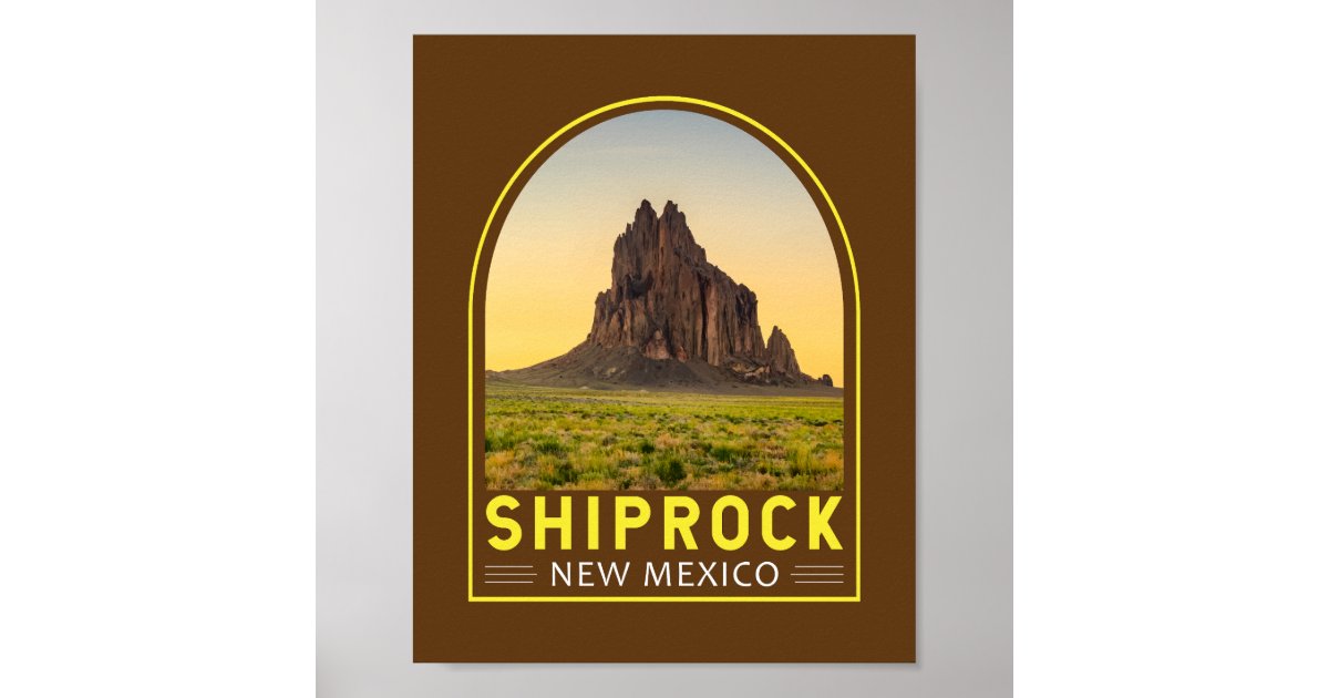 Shiprock New Mexico Retro Emblem Art Vintage Poster | Zazzle
