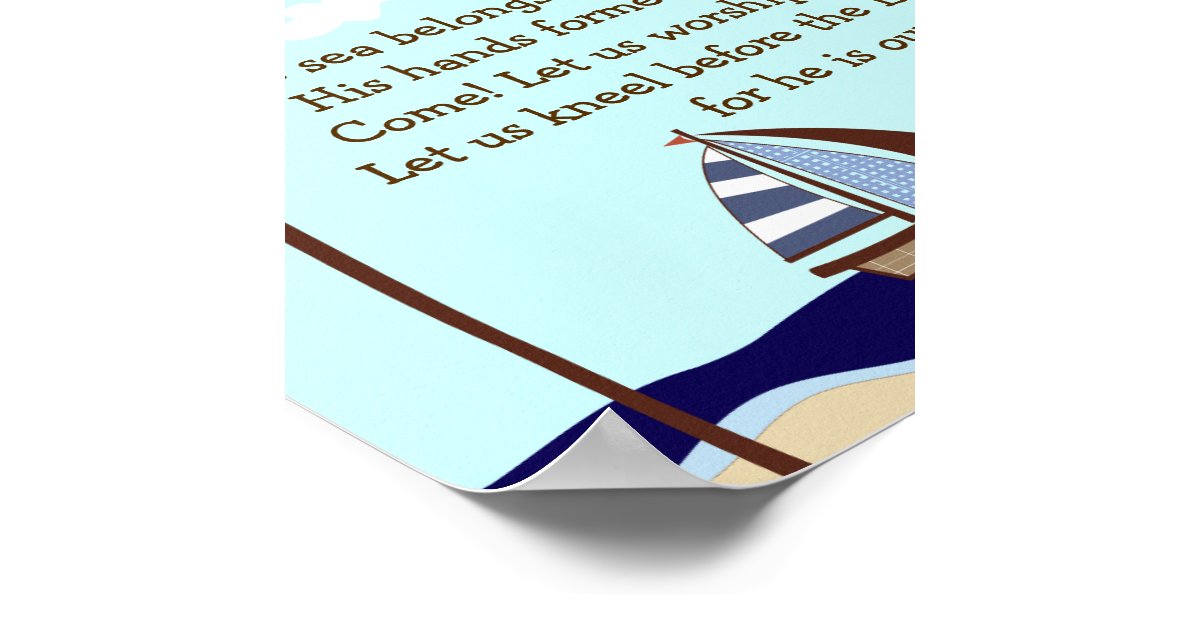 Ships Ahoy Nautical Bible Verse Wall Print | Zazzle.com