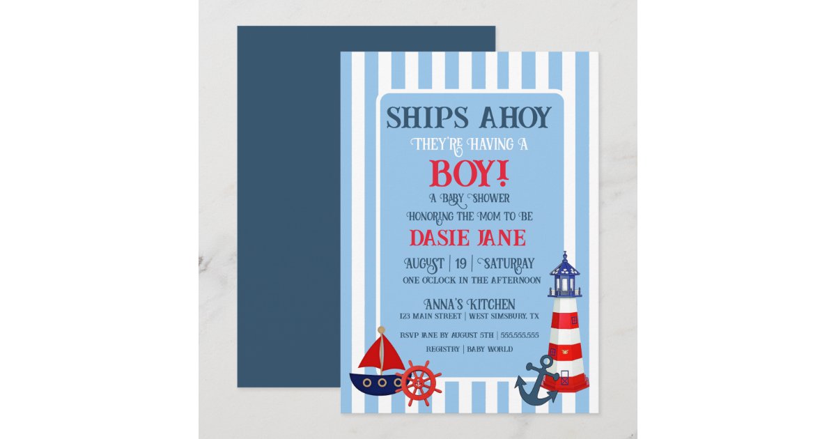 Ships Ahoy They're Having A Boy Shower Sprinkle | Zazzle