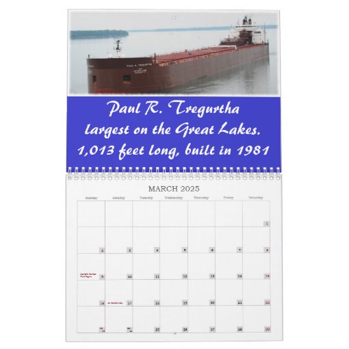 Ships of the, Great, Lakes Calendar | Zazzle