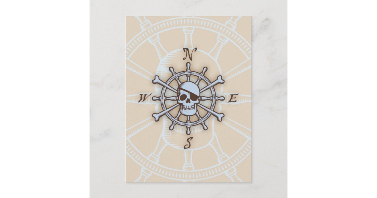 Ship's Wheel Compass Rose Postcard | Zazzle.com