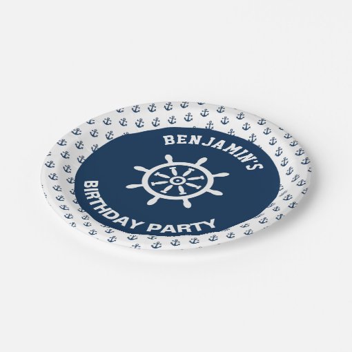 Ship's Wheel Nautical Birthday Party Paper Plates | Zazzle