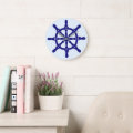 Ship's Wheel on Lightest Blue Large Clock | Zazzle