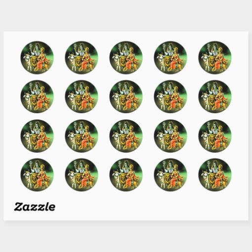 SHIVA AND PARVATHI CLASSIC ROUND STICKER | Zazzle
