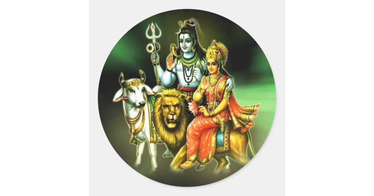 SHIVA AND PARVATHI CLASSIC ROUND STICKER | Zazzle