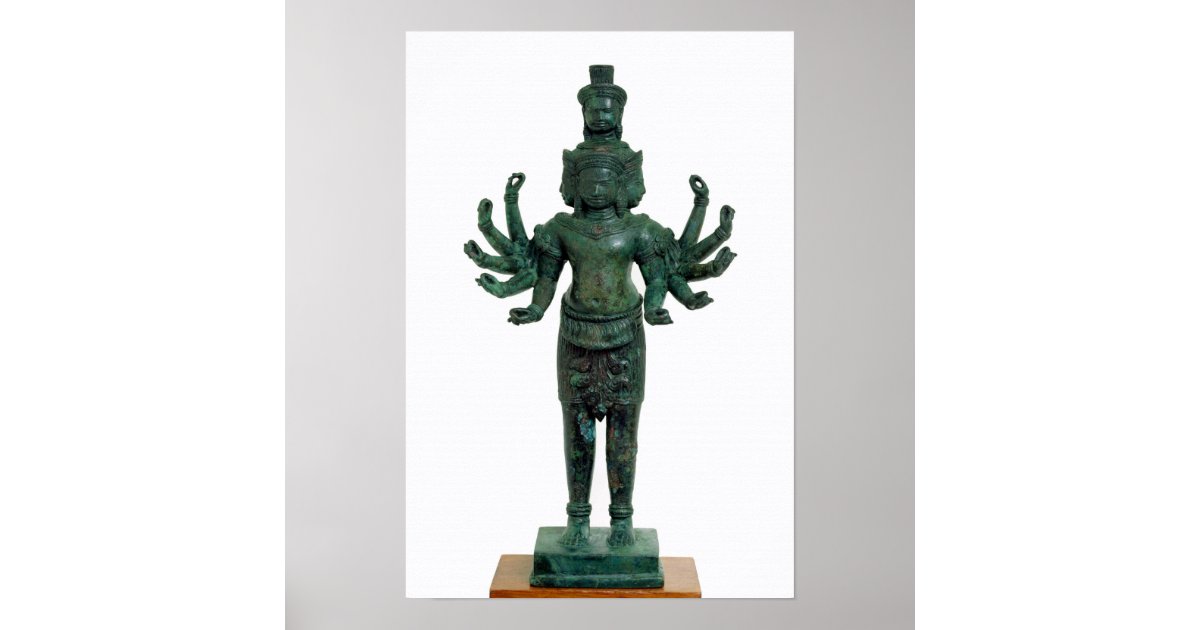 Shiva with many arms and heads, Angkor Poster | Zazzle