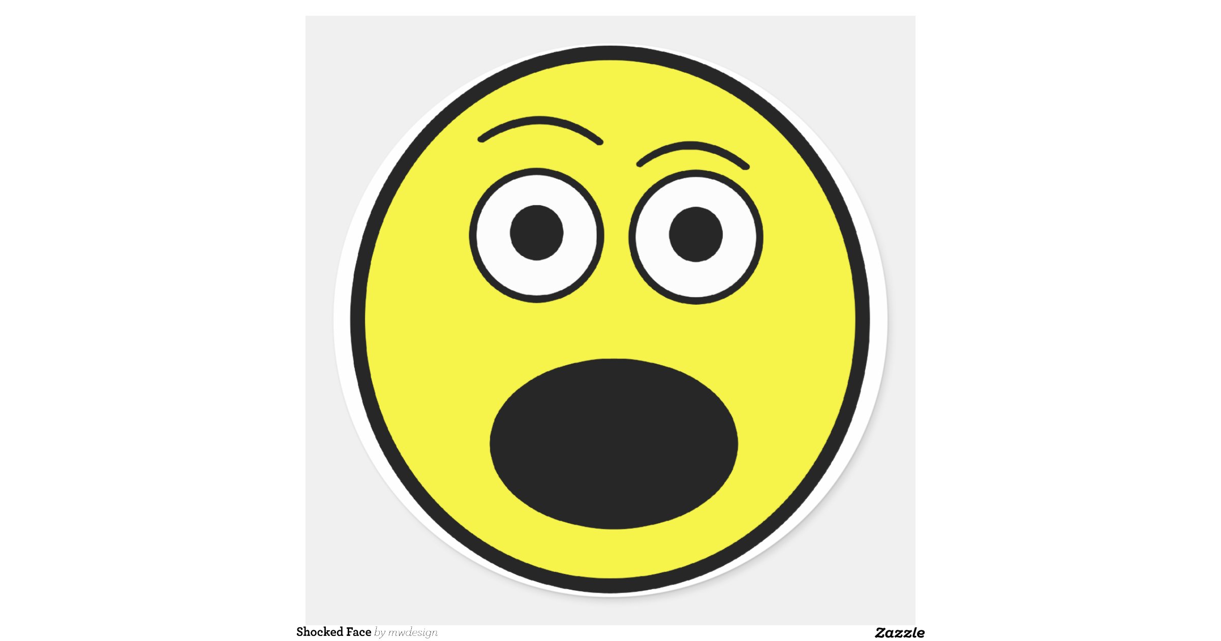 Shocked Face Round Sticker | Zazzle