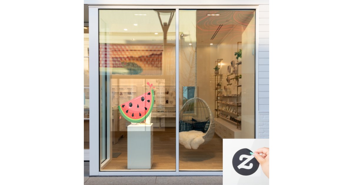 Shocked Kawaii Watermelon Window Cling | Zazzle