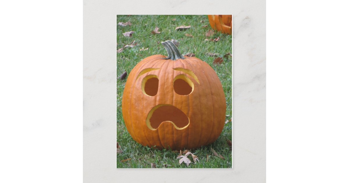 Shocked Pumpkin Postcard | Zazzle