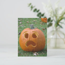 Shocked Pumpkin Postcard | Zazzle