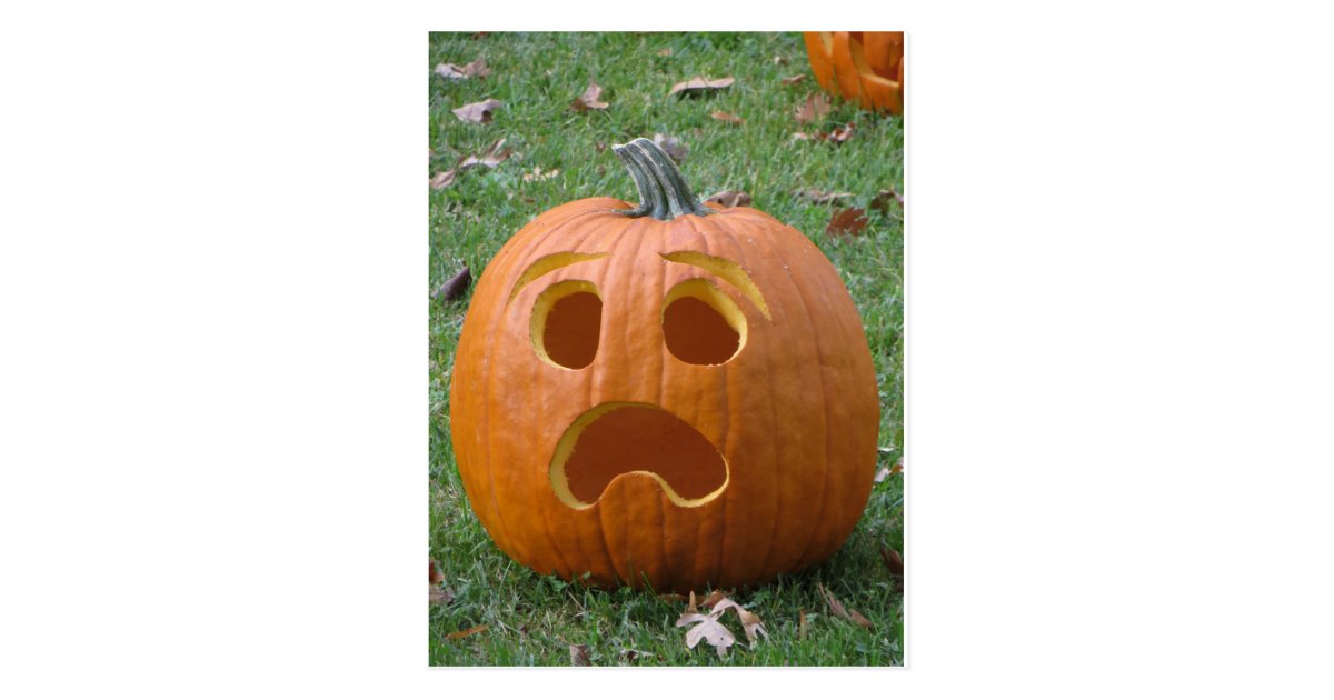 Shocked Pumpkin Postcard | Zazzle.com