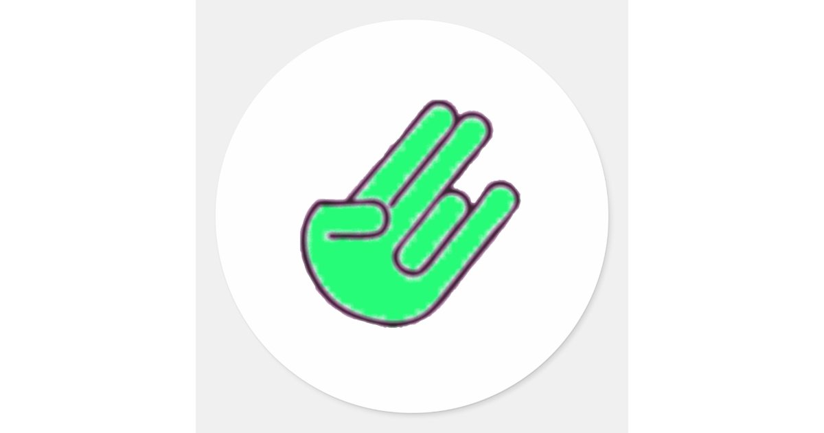 Shocker Hand Symbol Classic Round Sticker | Zazzle