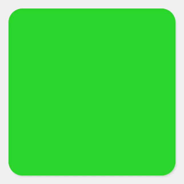 Shocking Green Background template - customise own Square Sticker | Zazzle