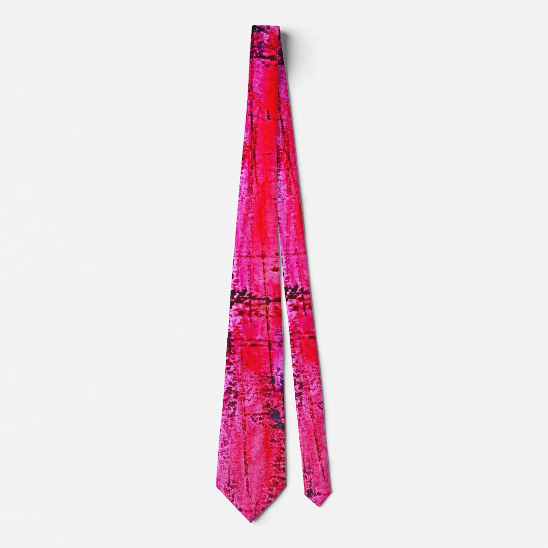 Shocking Hot Neon Pink Crimson modern abstract Neck Tie | Zazzle