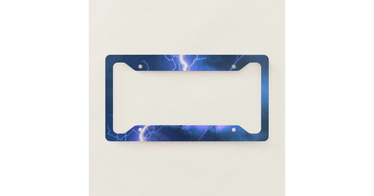 Shocking Lightning Strike License Plate Frame | Zazzle