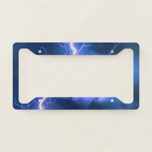 Shocking Lightning Strike License Plate Frame | Zazzle