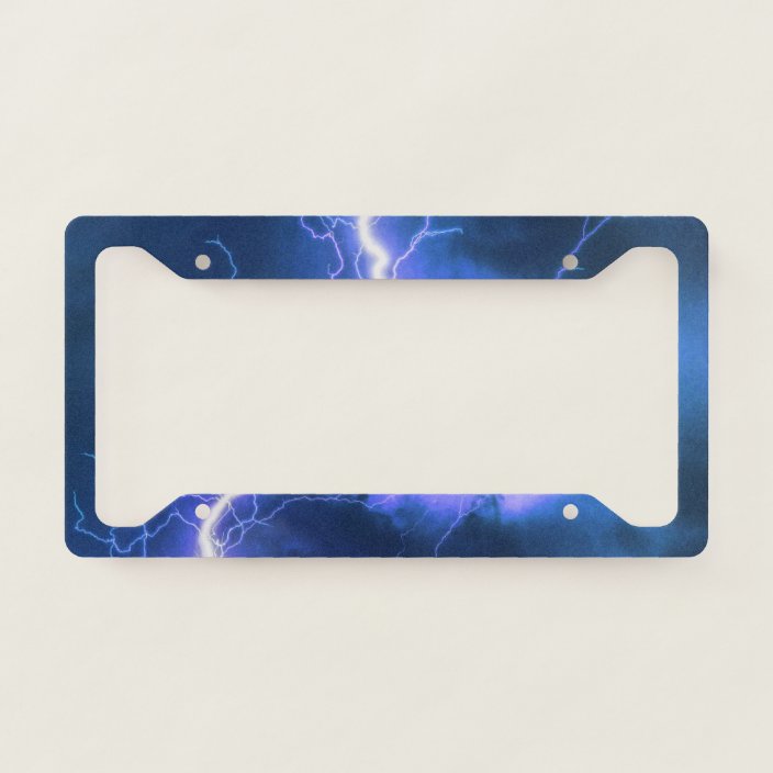 Shocking Lightning Strike License Plate Frame | Zazzle.com