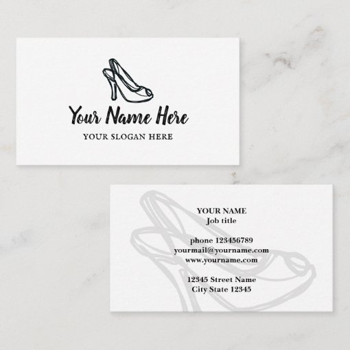 Shoe fashion beauty business card template | Zazzle