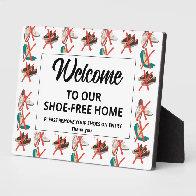 SHOE-FREE HOME Welcome Plaque | Zazzle