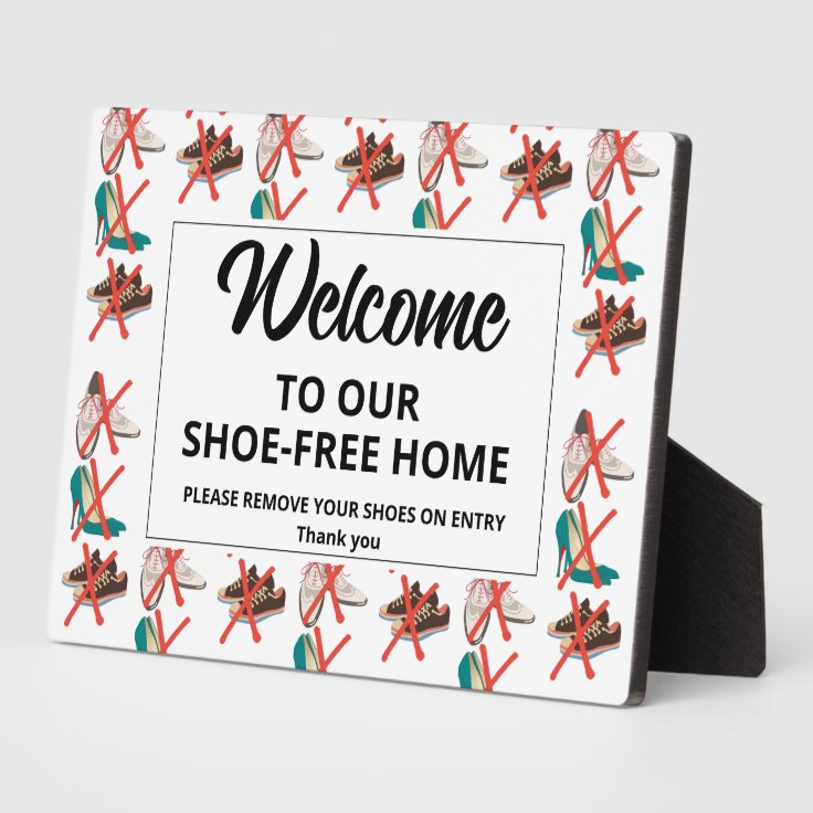 SHOE-FREE HOME Welcome Plaque | Zazzle