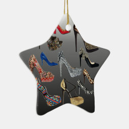 Shoe High Heels Collage Customize Ceramic Ornament | Zazzle