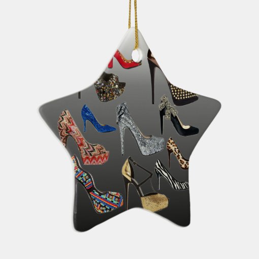 Shoe High Heels Collage Customize Ceramic Ornament | Zazzle
