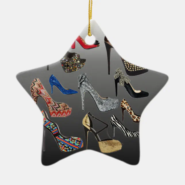 Shoe High Heels Collage Customize Ceramic Ornament | Zazzle