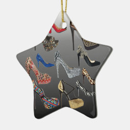 Shoe High Heels Collage Customize Ceramic Ornament | Zazzle