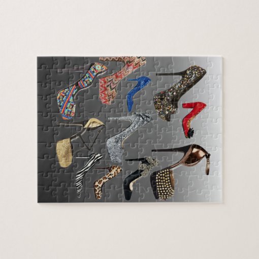 Shoe High Heels Collage Customize Jigsaw Puzzle | Zazzle