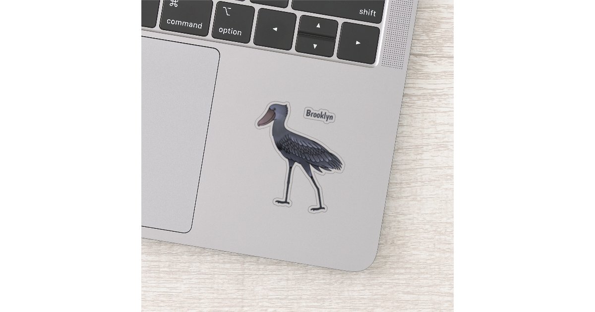 Shoebill bird cartoon illustration sticker | Zazzle