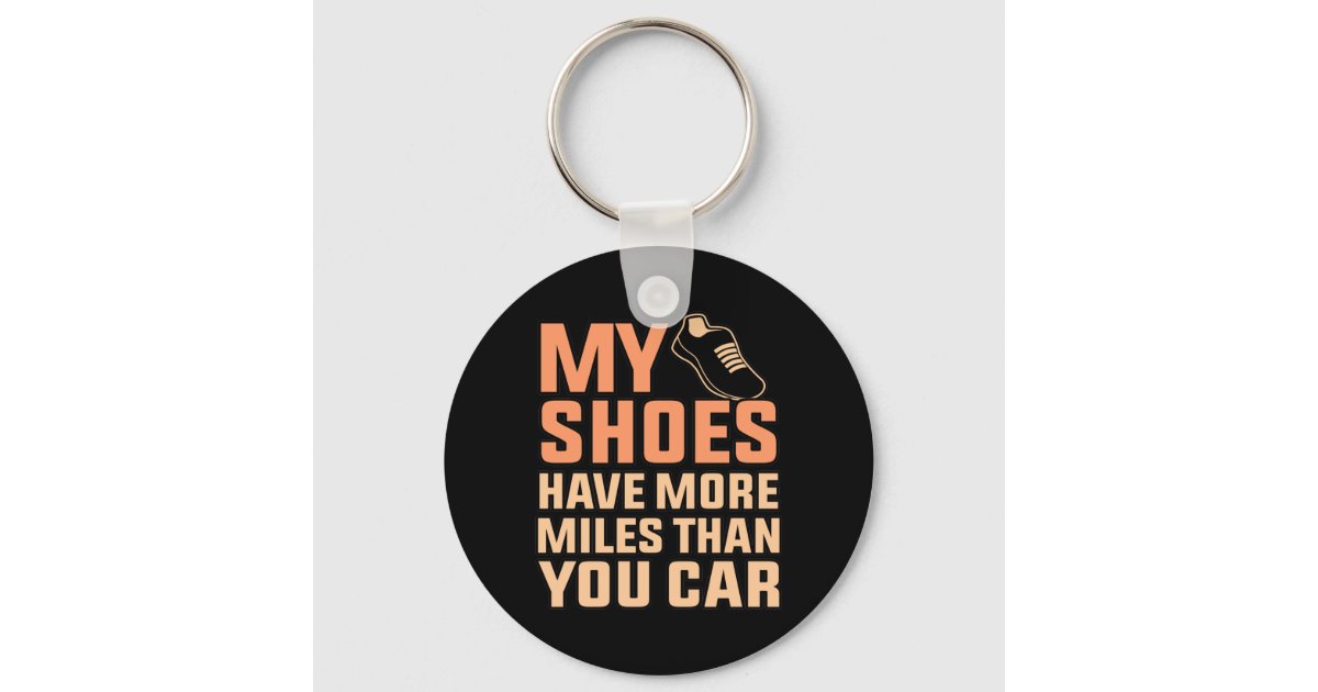 Shoes Have More Miles Half Marathon Running Runner Keychain | Zazzle