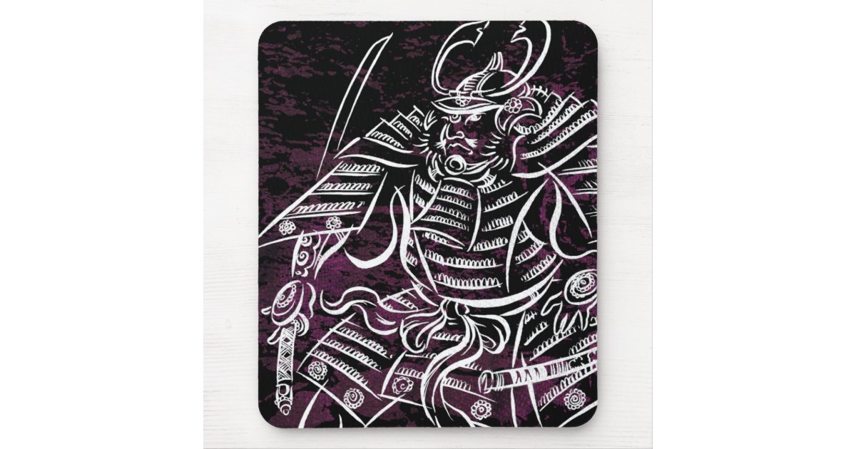Shogun Samurai - White Calligraphy Line Mousepad | Zazzle