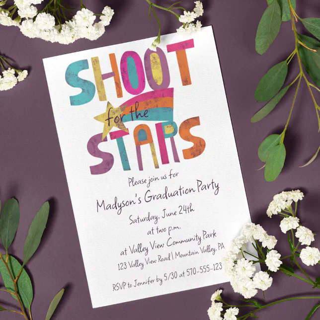 Shoot for the Stars Graduation Party Invitation | Zazzle