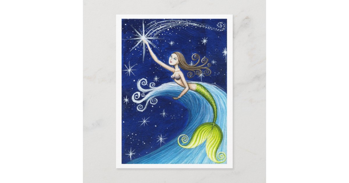 Shooting Star Mermaid Postcard | Zazzle
